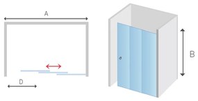 Mereo Mereo, Sprchový set: Lima, trojdílné, zasunovací, chrom ALU,, žlab ke stěně vč. roštu, CK80632KZ
