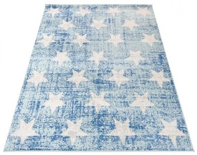 Dětský kusový koberec Hvězdičky modrý 160x220cm