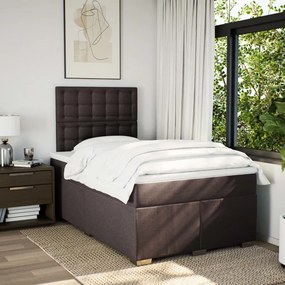 Box spring postel s matrací tmavě hnědá 120x190 cm textil 3290444