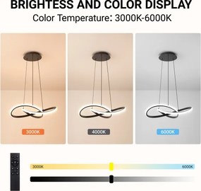 Brilagi - LED Stmívat. lustr na lanku INFINITY LED/55W/230V 50x50 cm černá + DO