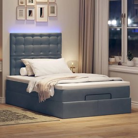 Osmanský rám postele s matracemi tmavě šedá 120x200cm samet 3314457