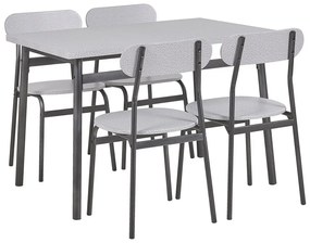 Sada jídelního stolu a 4 židlí šedá s černou VELDEN Beliani