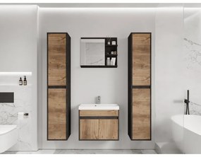 Koupelnový nábytek Garmuzo XL, Barva: wotan / wotan + bílý lesk, Sifon k umyvadlu: ne, Baterie: ne