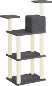 Škrabadlo pro kočky se sisalovými sloupky tmavě šedé 118,5 cm 171429