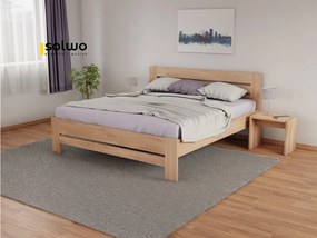 Masivní postel DARA - Solwo Design Dřevo a odstín oleje: BUK Cink - Olej odstín BO105, Rozměr spací plochy: 180x200