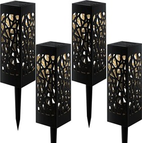 Verk Group Zahradní lampa solární dekorativní sada 4 kusů soumrakový senzor