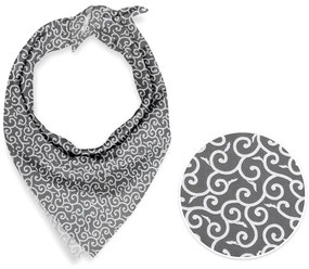 Biante Bavlněný šátek Sandra SA-258 Ornamenty na tmavě šedém 100 x 100 cm