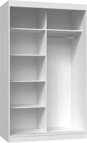 Šatní skříň se zrcadlem Iga A/C 120 cm bílá