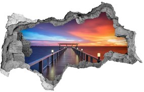 Wallmuralia Nálepka fototapeta 3D výhled Dřevěný most 95x73 cm
