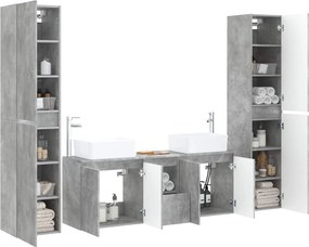 Sada koupelnového nábytku 5 ks Betonově šedá 33 x 34,5 x 160 cm 3406036