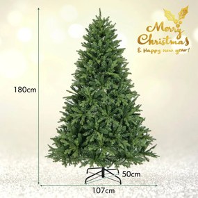 Costway 180 cm umělý vánoční stromek s LED diodami ve vícebarevné a teplé bílé