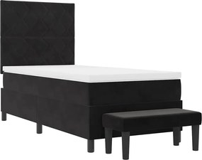Postel s boxspringem s čelo Černá 200 x 90 cm samet 3344554