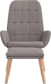 Relaxační křeslo s podnožkou taupe textil 3315156