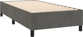 Box spring postel s matrací a LED tmavě šedá 80 x 200 cm samet 3136210