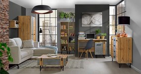 Komoda LOFTER 06 beton millenium + dub wotan