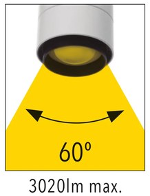 Indeluz 803B-L4125B6F-01 stropní bodové LED svítidlo pro lištový systém Enigma, bílé, 25W, 2700/3000/4000K, 15,60°, ø8cm