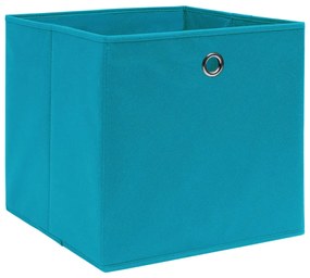 Úložné boxy 10 ks netkaná textilie 28 x 28 x 28 cm bledě modré - Default Title