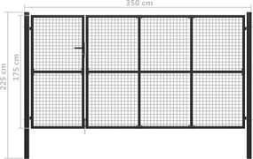 vidaXL Marketos Zahradní brána ocelová 350 x 175 cm antracitová