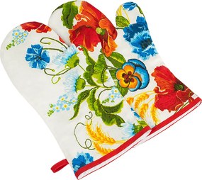 Bellatex Grilovací rukavice 2ks Červená,Zelená 20x36 cm