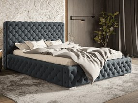 Moderní čalouněná postel 200x200 cm Irina Barva: Modrá - Kronos 09