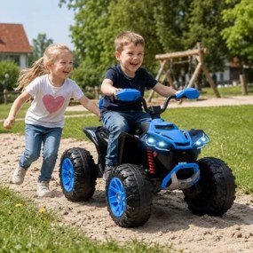 AIYAPLAY Dětský elektro quad, 24V elektrické vozidlo se 4 koly, světlomet, USB port, MP3 funkce, 6,5 km/h, 3-8 let 370-412V90BU