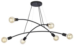 TK LIGHTING Lustr - HELIX 2726, Ø 93 cm, 230V/15W/6xE27, černá