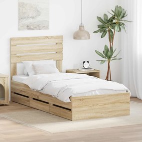 Rám postele s čelo Sonoma dub 100 x 200 cm Inženýrské dřevo 3411525