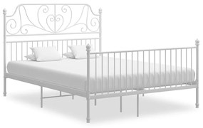 vidaXL Rám postele bílý kov 140 x 200 cm