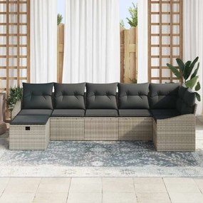 Set pohovek 7 ks Světle šedá polyratan 3359301