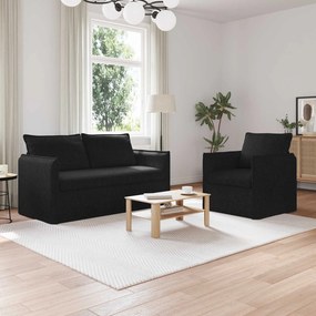 Set pohovek 2 ks Černá Textil 3407569