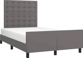 Rám postele s čelem šedý 120x200 cm umělá kůže 3125565