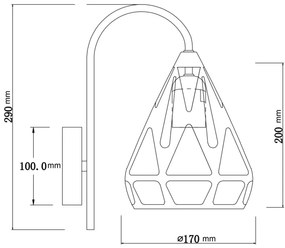 Globo 15889W - Nástěnné svítidlo HASSAN 1xE27/40W/230V