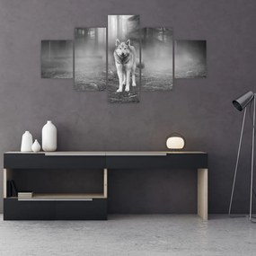 Obraz - Strážce lesa, černobílý (125x70 cm)