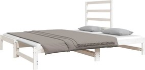 Výsuvná postel bílá 2x (90 x 190) cm masivní borovice 3124748