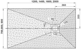 Gelco sprchová vanička obdélníková - profilovaná černá, MITIA 120×80 PMC12080