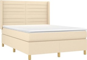 Box spring postel s matrací krémová 140x190 cm textil 3132070
