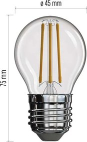Emos lighting LED žárovka Filament Mini Globe 4W E27 teplá bílá