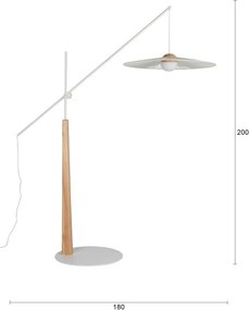 Bílá/v přírodní barvě stojací lampa (výška 200 cm) Belle – Zuiver
