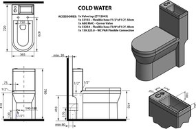 Aqualine Aqualine, HYGIE WC kombi s umyvadélkem, zadní/spodní odpad, bílá, PB104W