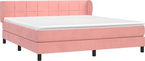 Box spring postel s matrací růžová 180x200 cm samet 3127510