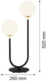 Argon 7072 - Stolní lampa FERRONE 2xE14/7W/230V černá/bílá/zlatá