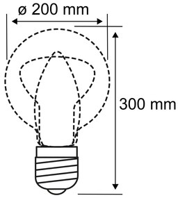 Paulmann 28859 LED Big Globe G200 kouřová žárovka, 7W LED 1800K E27, prům. 20cm