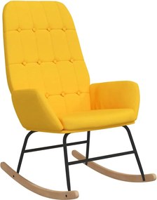 Houpací křeslo hořčicově žluté textil 341260