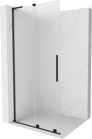 Mexen Velar L, posuvná sprchová zástěna Walk-in 90 x 200 cm, 8mm sklo námraza, černá matná, 871-090-003-33-70