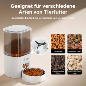 Automatické krmítko pro kočky fudajo – 3 L, 2,5 L, bílá (65290)