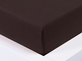 XPOSE® Jersey prostěradlo Exclusive - tmavě hnědé 180x200 cm