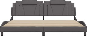 Rám postele Viana bez matrace šedý 200x200 cm umělá kůže 3208120