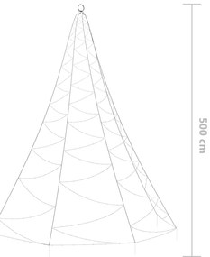vidaXL Marketos Nástěnný stromek s kovovým hákem 720 LED diod studená bílá 5 m