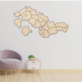 Velká dřevěná mapa Slovenska a České republiky | SENTOP M011