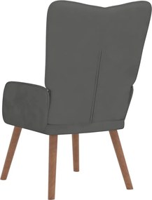 Relaxační křeslo tmavě šedé samet 327656